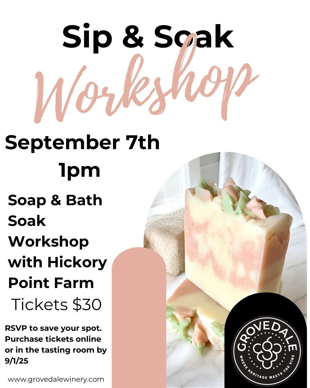Sip & Soak Workshop- Event Ticket – Grovedale Winery